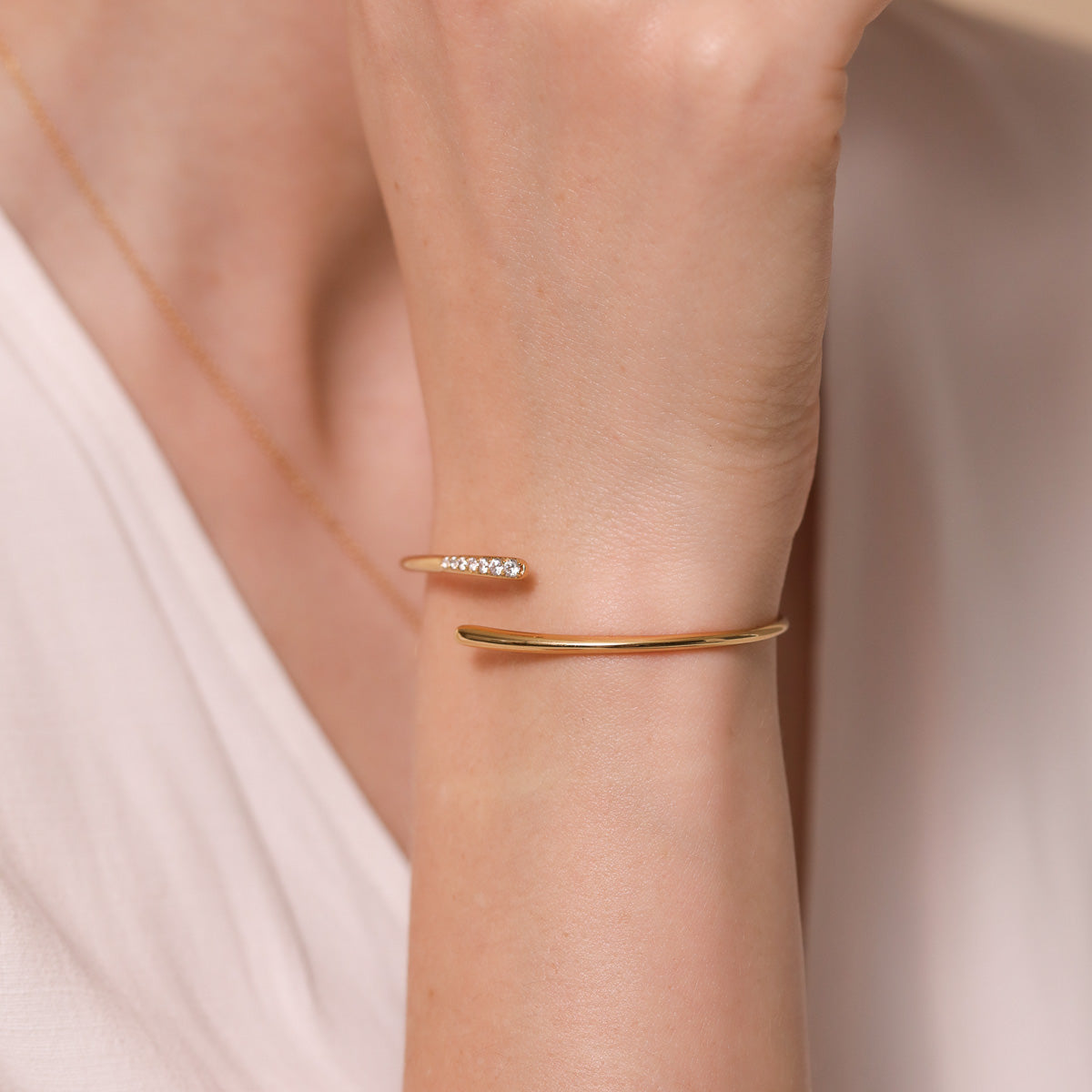 Orbit Gold Crystal Cuff | Astrid & Miyu Bracelets