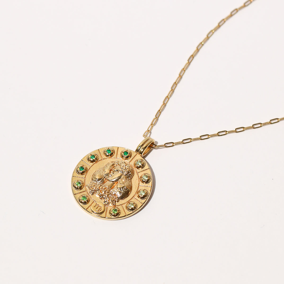 Virgo Gold Zodiac Bold Pendant | Astrid & Miyu Necklaces