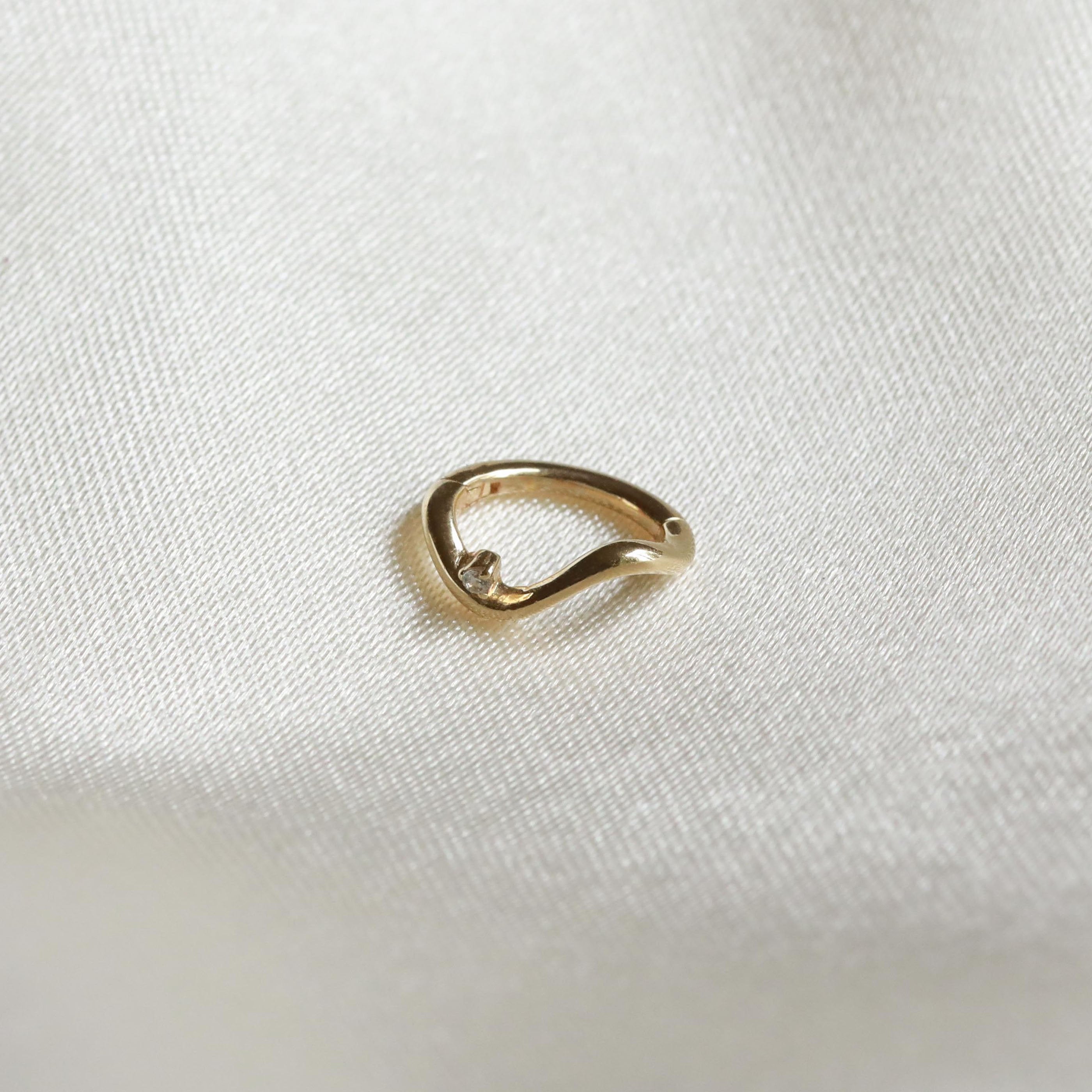 Solid Gold Wave Rook Hoop | Astrid & Miyu Earrings