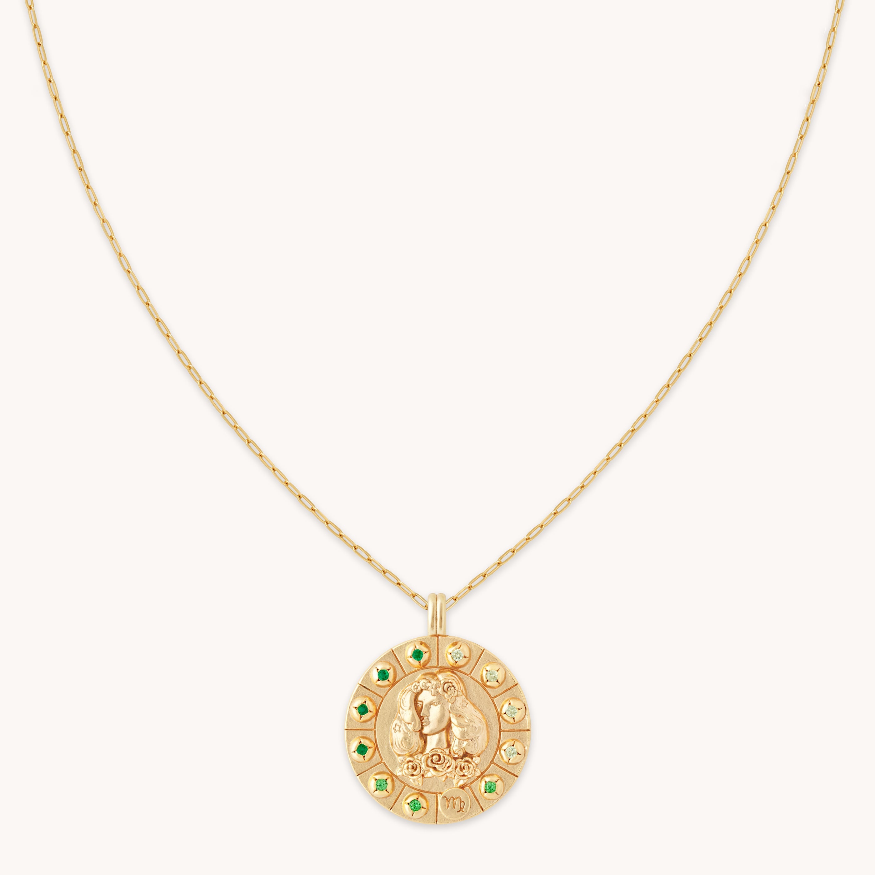 Virgo Gold Zodiac Bold Pendant | Astrid & Miyu Necklaces
